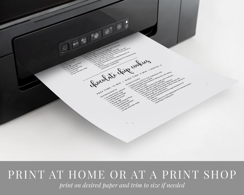 Navy Half Size Recipe Template Printable Mini Recipe Book | Etsy