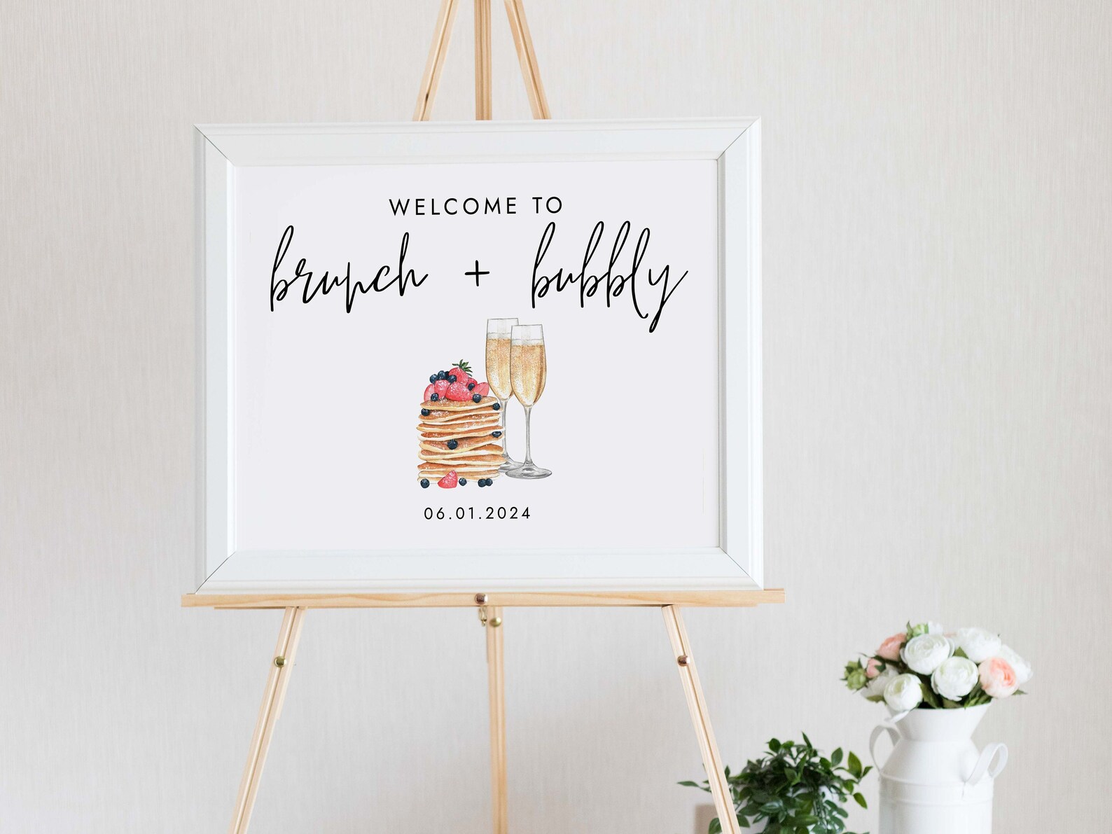 Brunch and Bubbly Welcome Sign Template Printable Bridal - Etsy