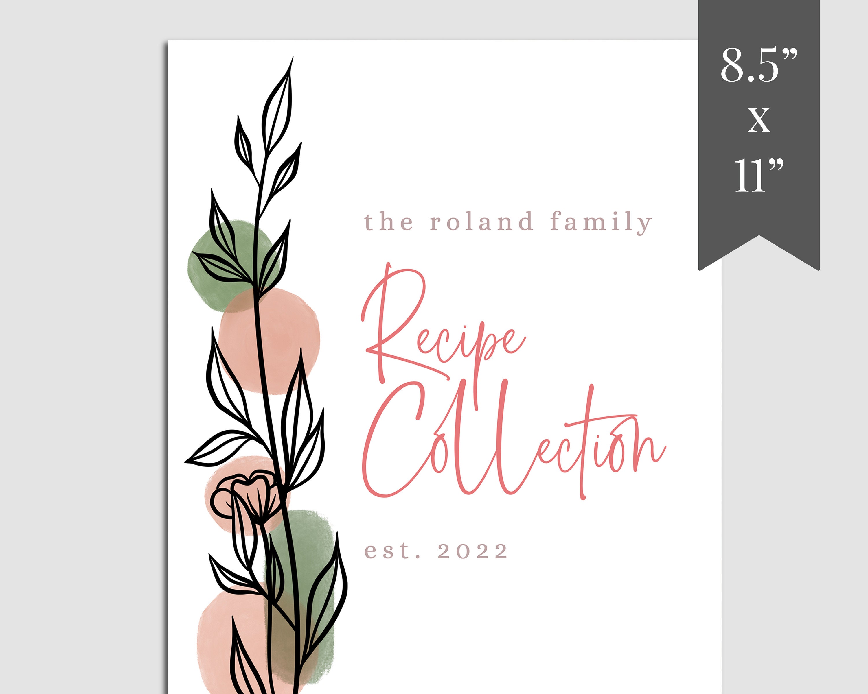 Bullet Journal Recipe Book Template Editable Recipe Cookbook - Etsy