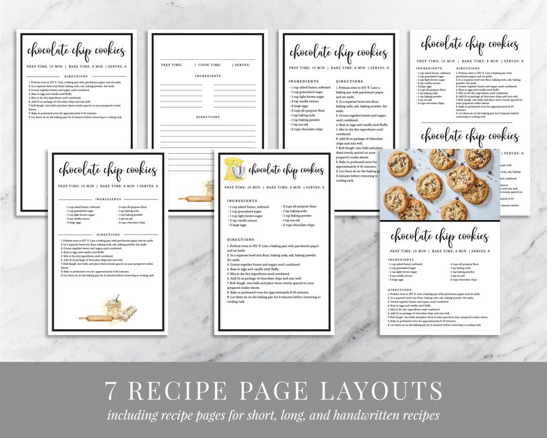 Yellow Mini Recipe Book Binder Template Printable Recipe Book | Etsy