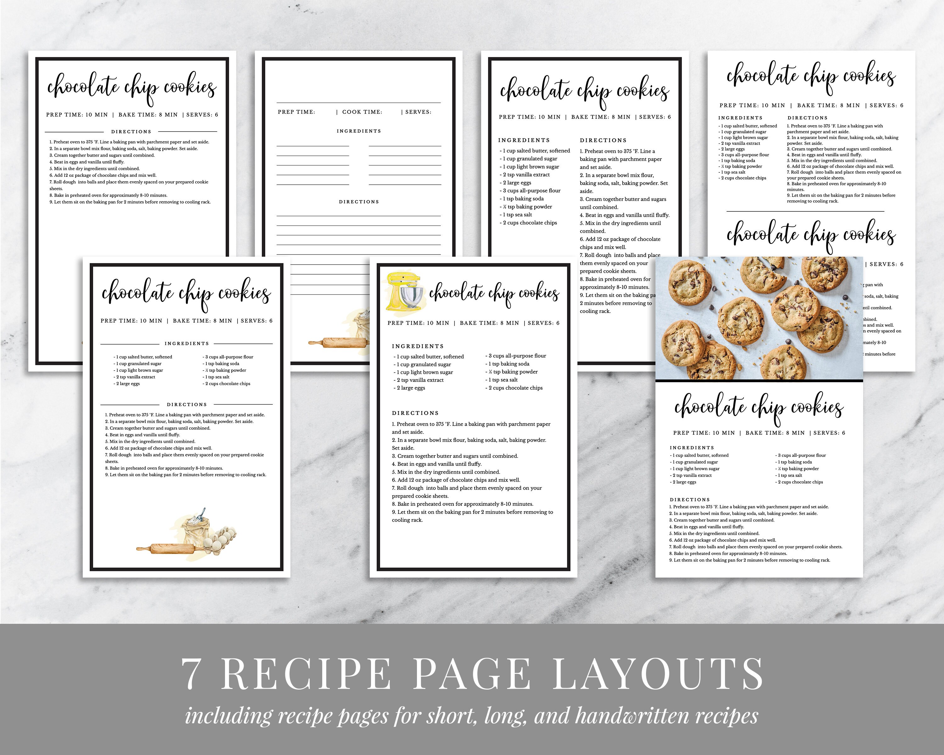 Yellow Mini Recipe Book Binder Template Printable Recipe Book | Etsy