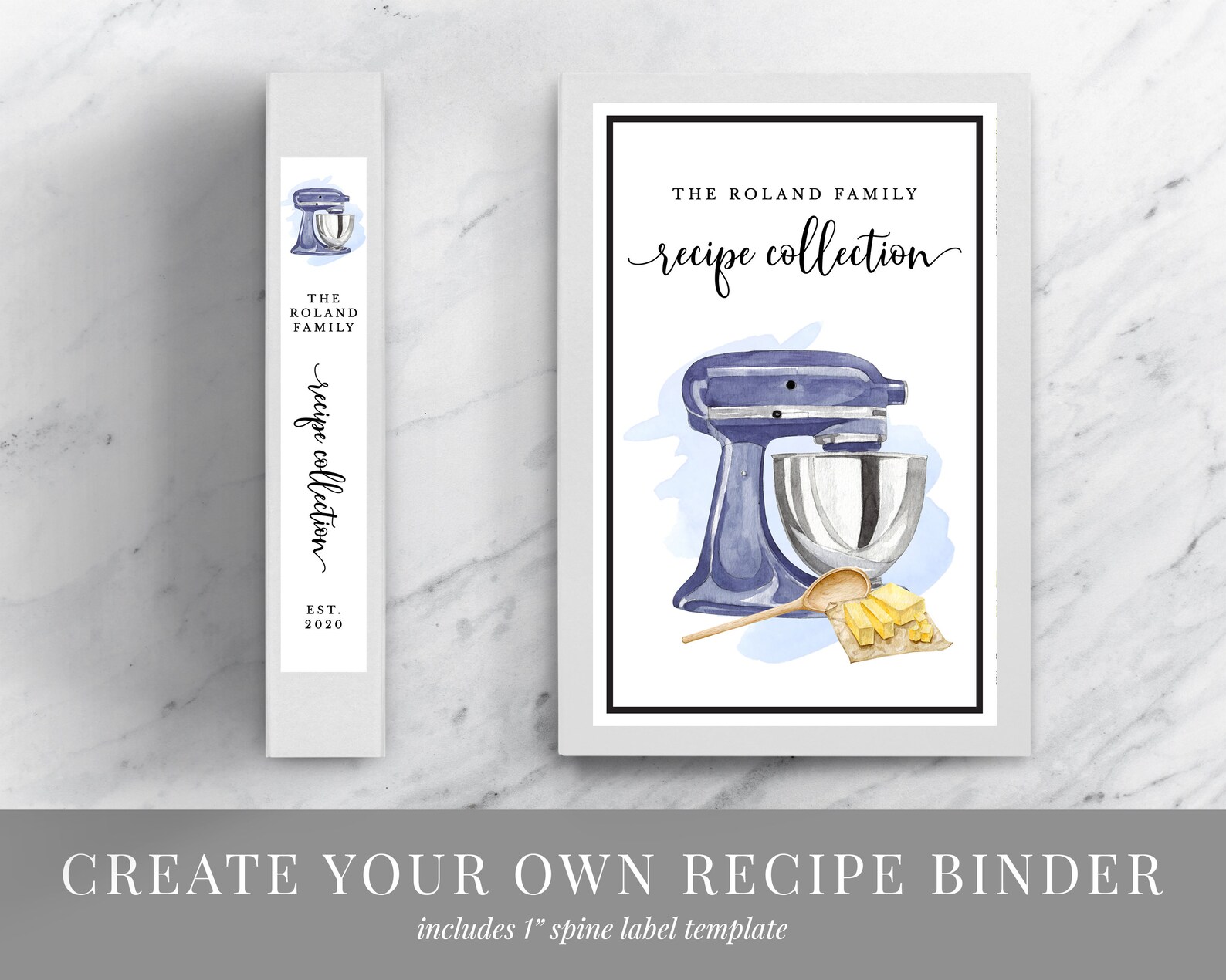 Navy Half Size Recipe Template Printable Mini Recipe Book - Etsy