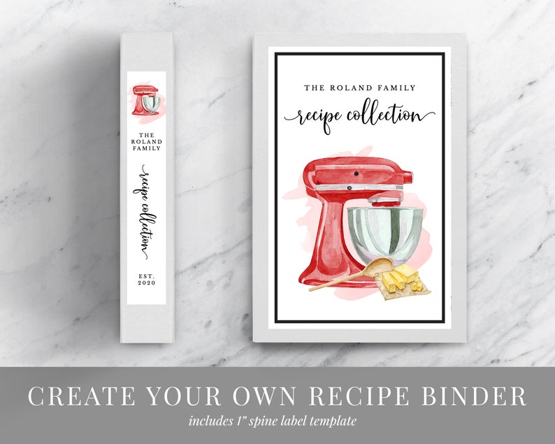 Red Half Size Recipe Book Printable Mini Recipe Binder | Etsy