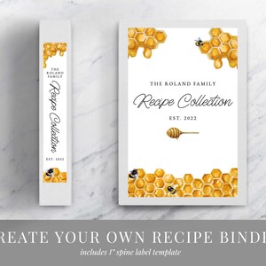 Bees Honeycomb Mini Recipe Collection Book, Honey Recipe Book Template ...