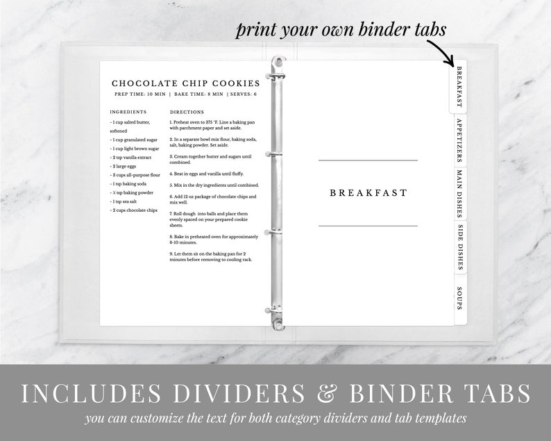 Printable Mini Recipe Book Template Download Half Size Recipe | Etsy