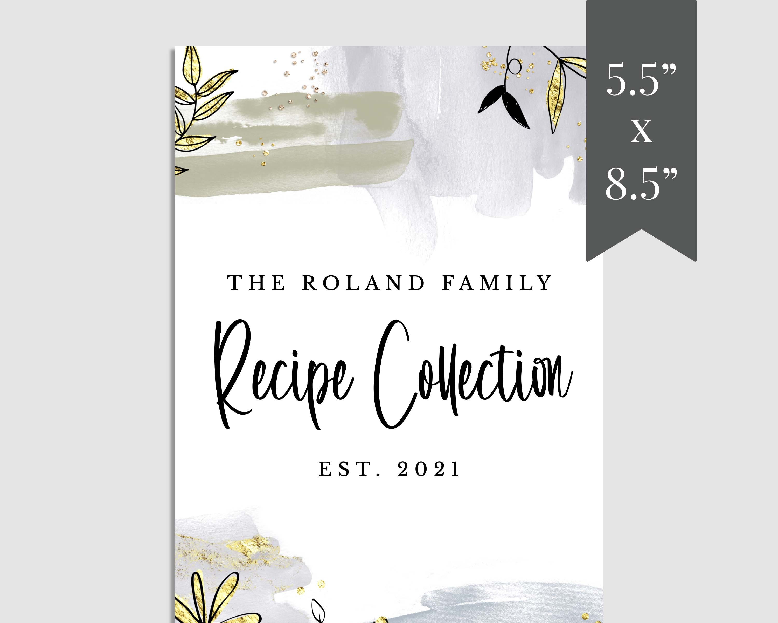 Watercolor Strokes Gold Family Recipe Collection Book - Etsy