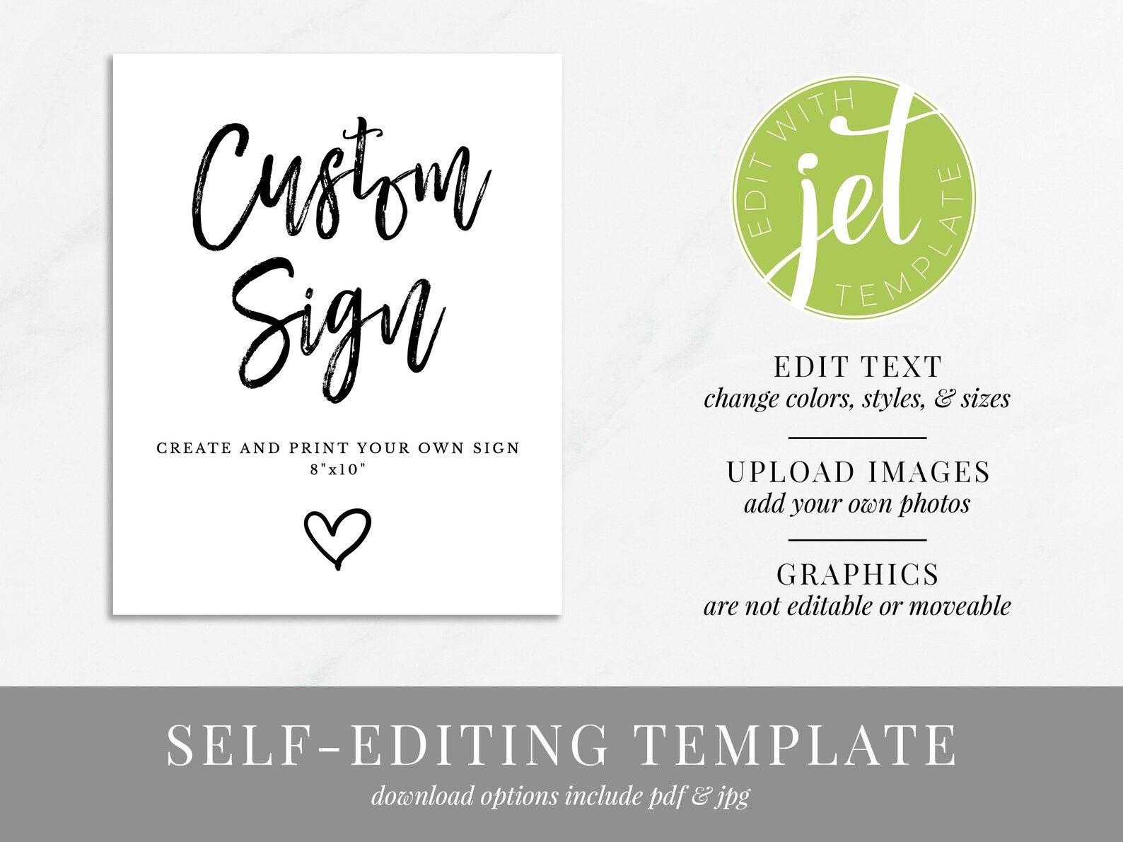 Printable Custom Sign Template Download DIY Bridal Shower - Etsy