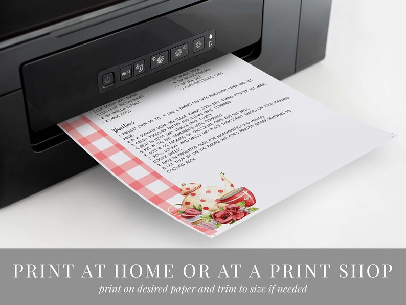 Red Gingham Polka Dot Recipe Book Template, Printable Cookbook Recipe ...