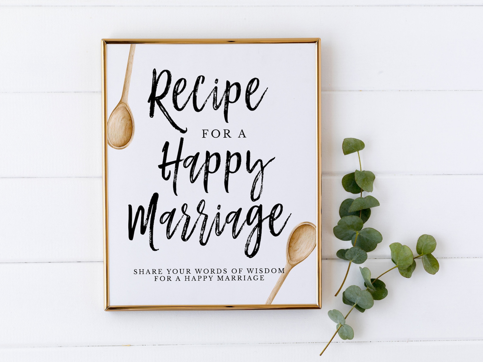 Recipe for a Happy Marriage Sign Printable Template Bridal | Etsy