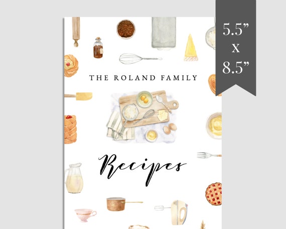 Kitchen Utensils Mini Recipe Book Template Download Half Size - Etsy