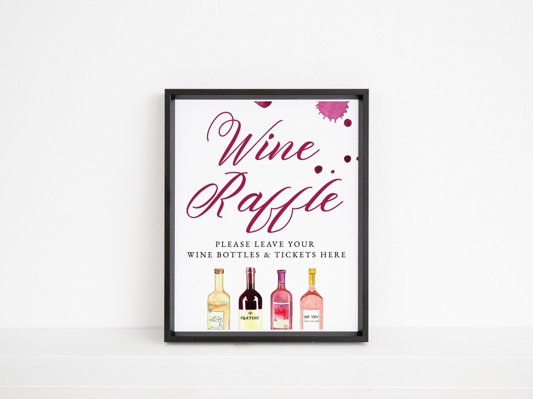 Bridal Shower Wine Raffle Sign Template, Vino Before Vows Bridal Shower ...