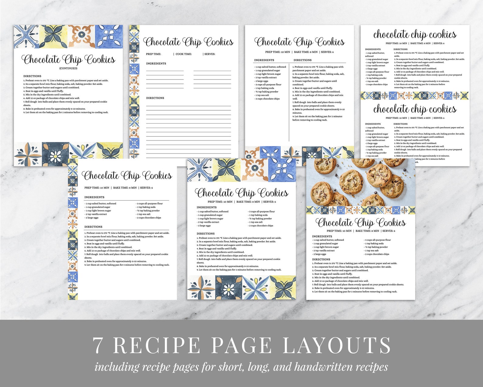 Spanish Tiles Recipe Book Template Download Mexican Tiles - Etsy