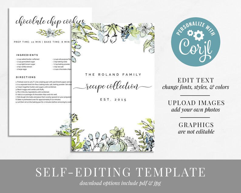 Mini Recipe Book Template Printable Mini Recipe Planner | Etsy