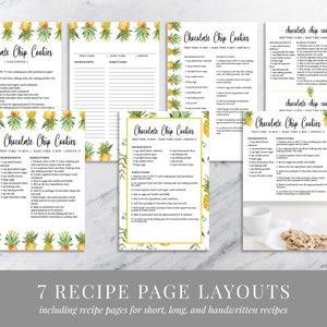 Pineapple Recipe Collection Book Download, Family Cookbook Template ...
