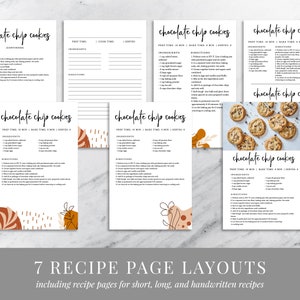 Earth Tones Mini Recipe Book Printable, Half Size Recipe Book Template ...