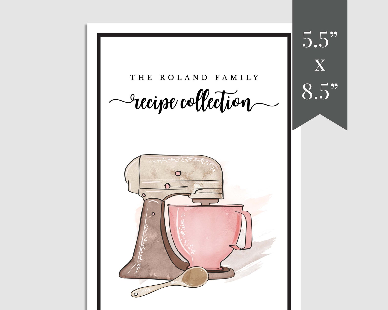 Pink Kitchen Mixer Mini Recipe Binder Template Printable - Etsy