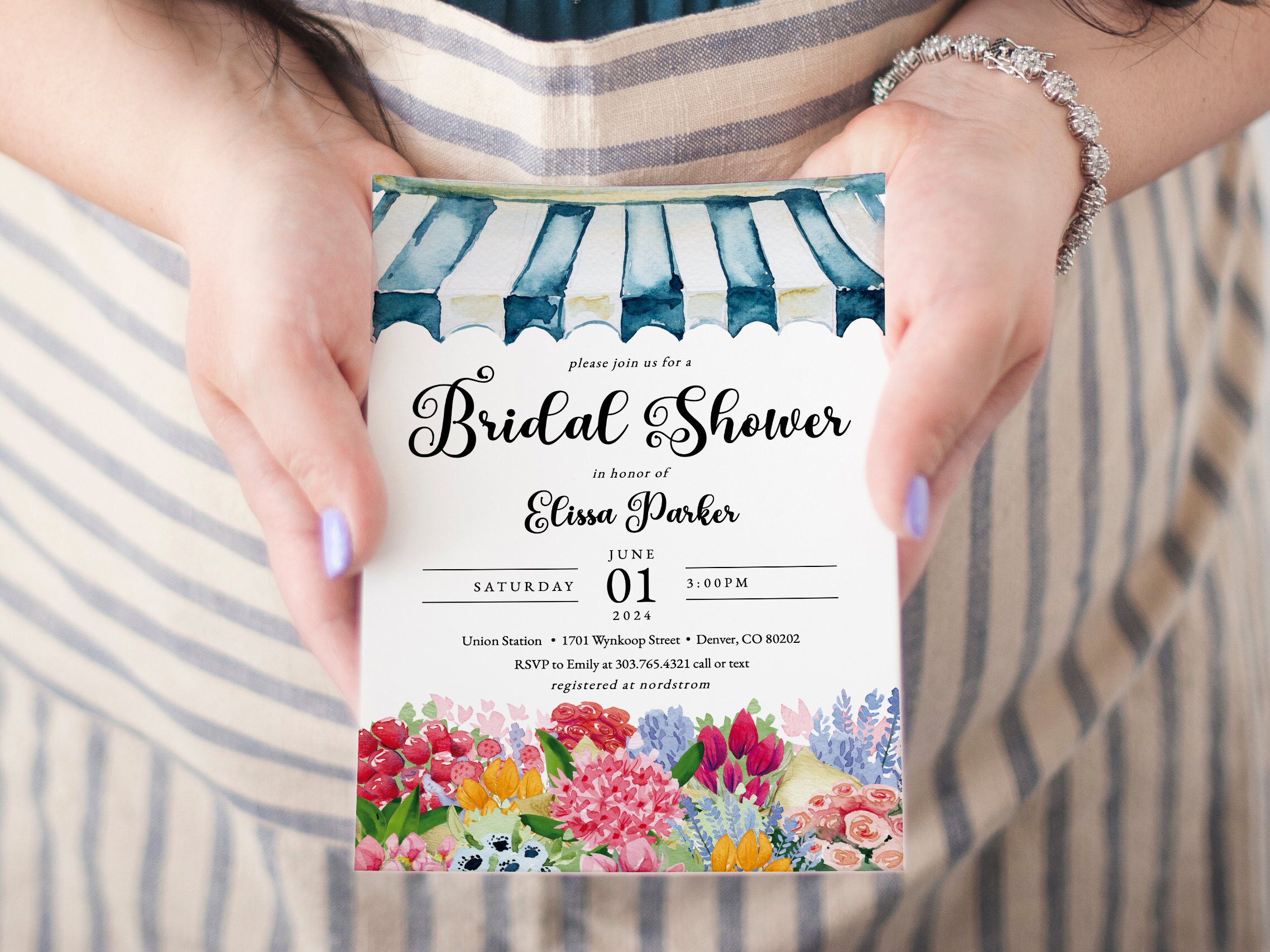 Flower Shop Bridal Shower Invitation Template Printable - Etsy