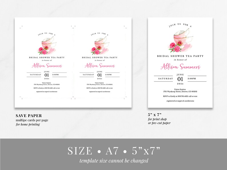 Printable Afternoon Tea Party Invitation Template Printable - Etsy