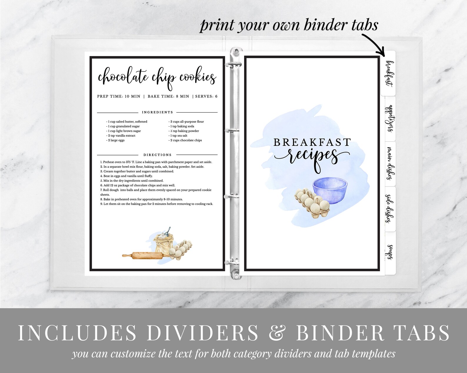 Navy Half Size Recipe Template Printable Mini Recipe Book - Etsy