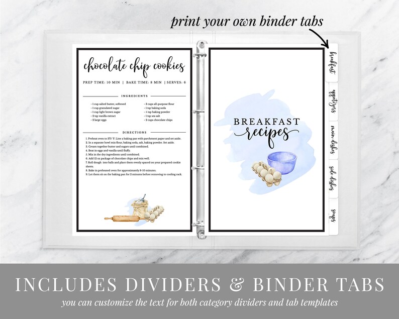 Navy Half Size Recipe Template Printable Mini Recipe Book - Etsy