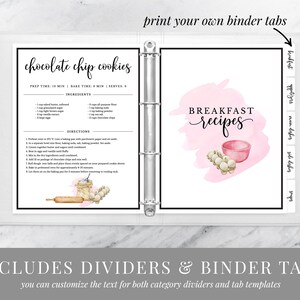 Pink Mixer Recipe Book Printable, Family Recipe Cookbook Template, DIY ...