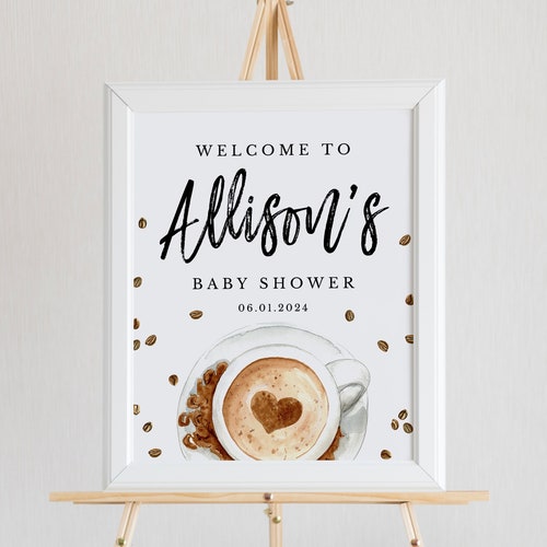 A Baby is Brewing Coffee Baby Shower Welcome Sign Template - Etsy