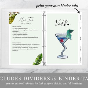 Printable Cocktail Recipe Book Template Download, Mixed Drinks Recipe ...