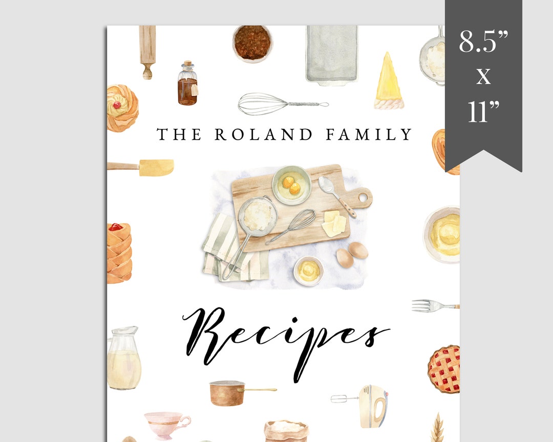 Kitchen Utensils Recipe Book Template Download Printable - Etsy