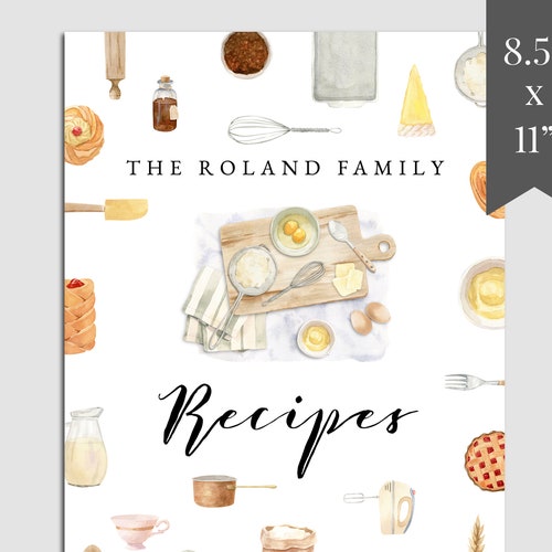Navy Printable Recipe Book Template Cookbook Template Family - Etsy