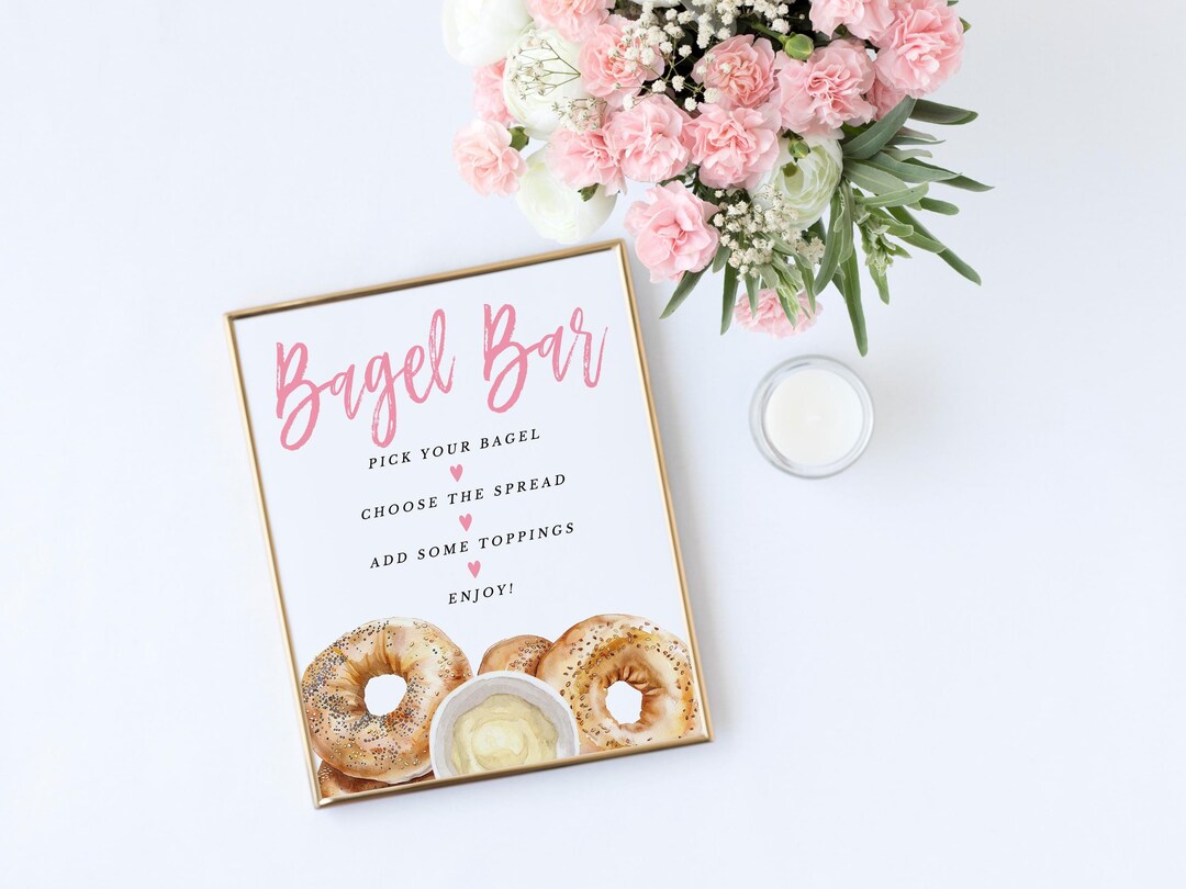 Bagel Bar Sign Template Download, Printable Brunch Sign Decor, Bridal ...