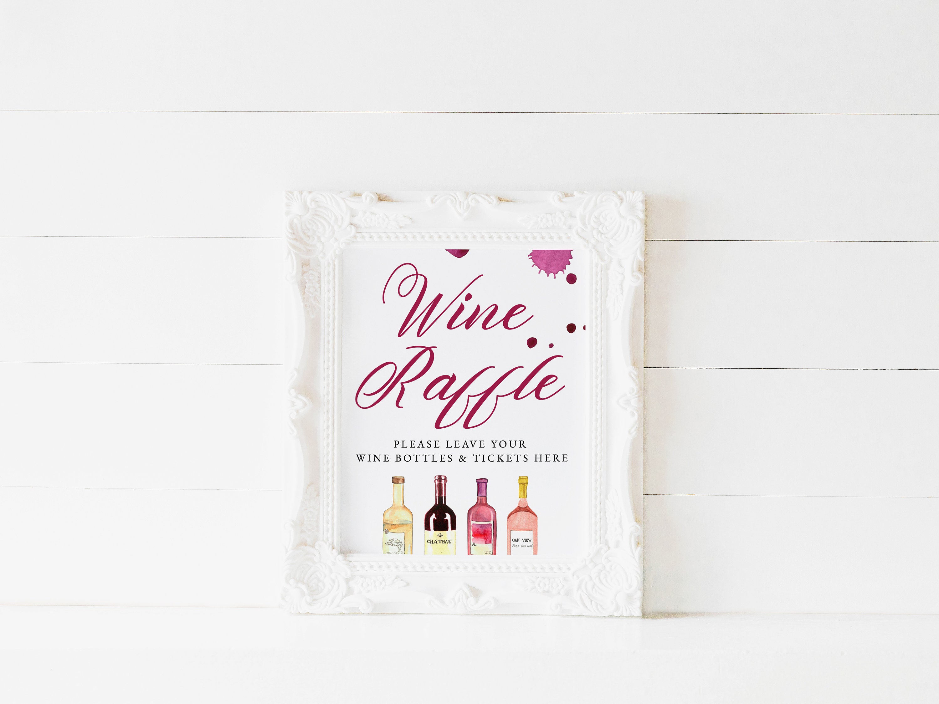 Bridal Shower Wine Raffle Sign Template Vino Before Vows - Etsy