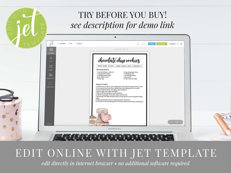 Kitchen Mixer Recipe Book Template Download Printable - Etsy