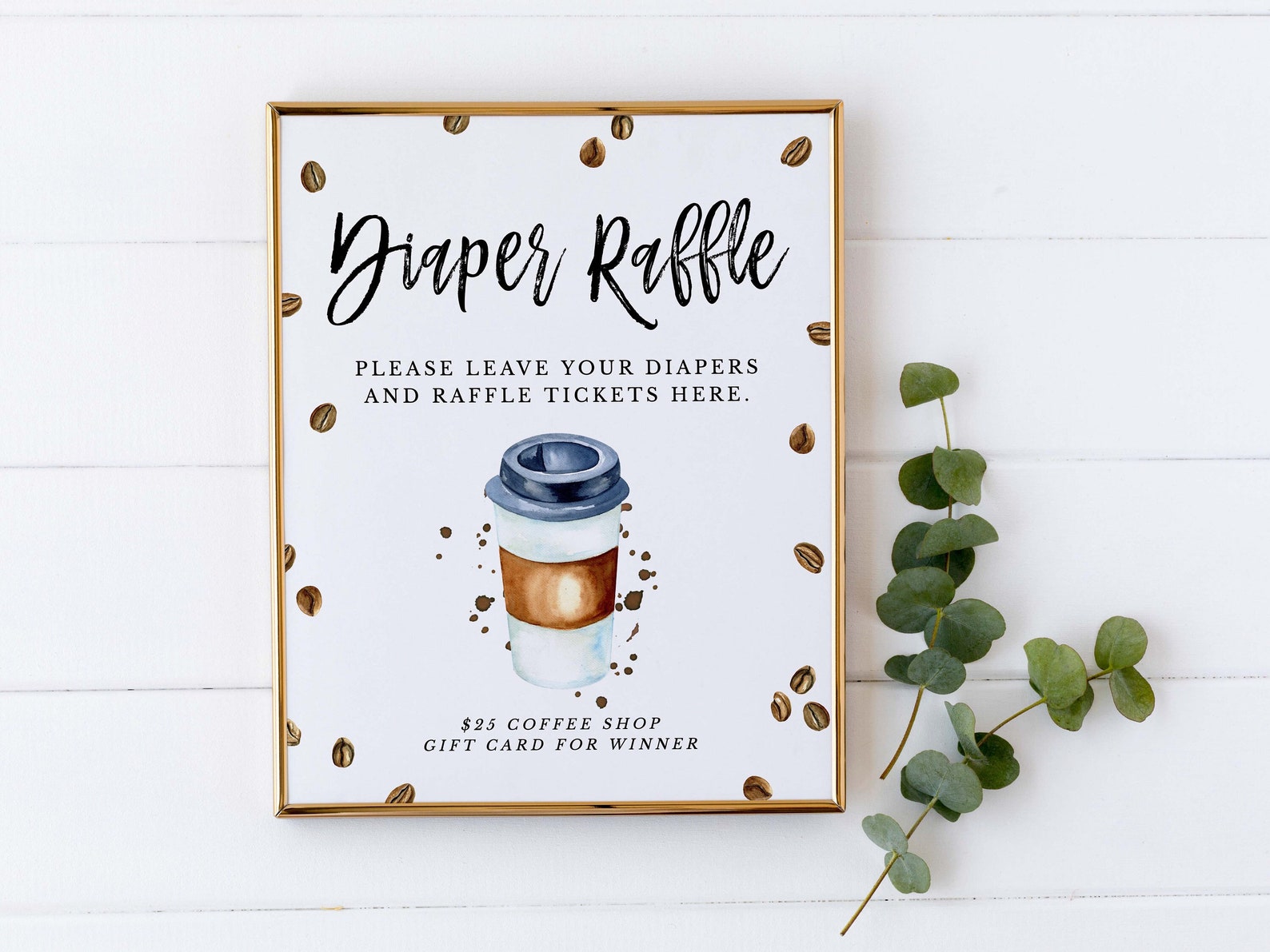 Diaper Raffle Sign Template Download, Love is Brewing Gender Neutral ...