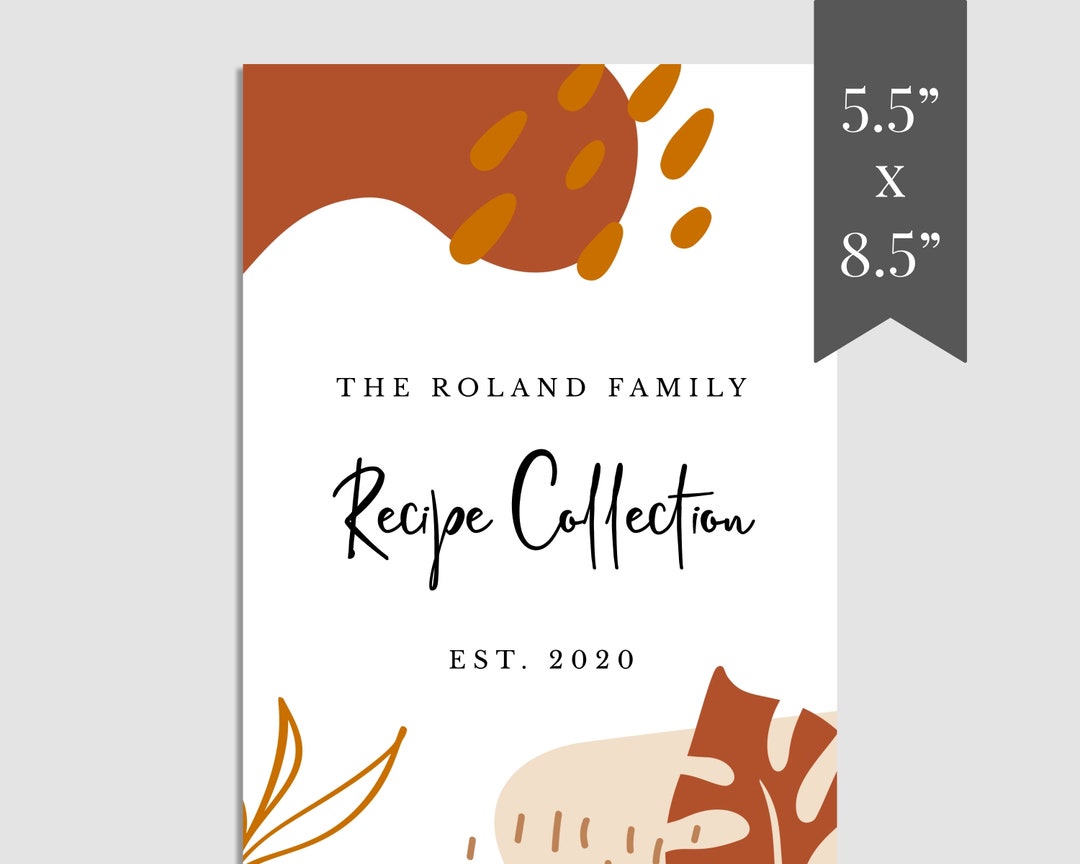 Earth Tones Mini Recipe Book Printable, Half Size Recipe Book Template ...