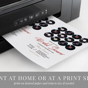 Retro Vinyl Record Bridal Shower Invitation Template, Vintage Record ...