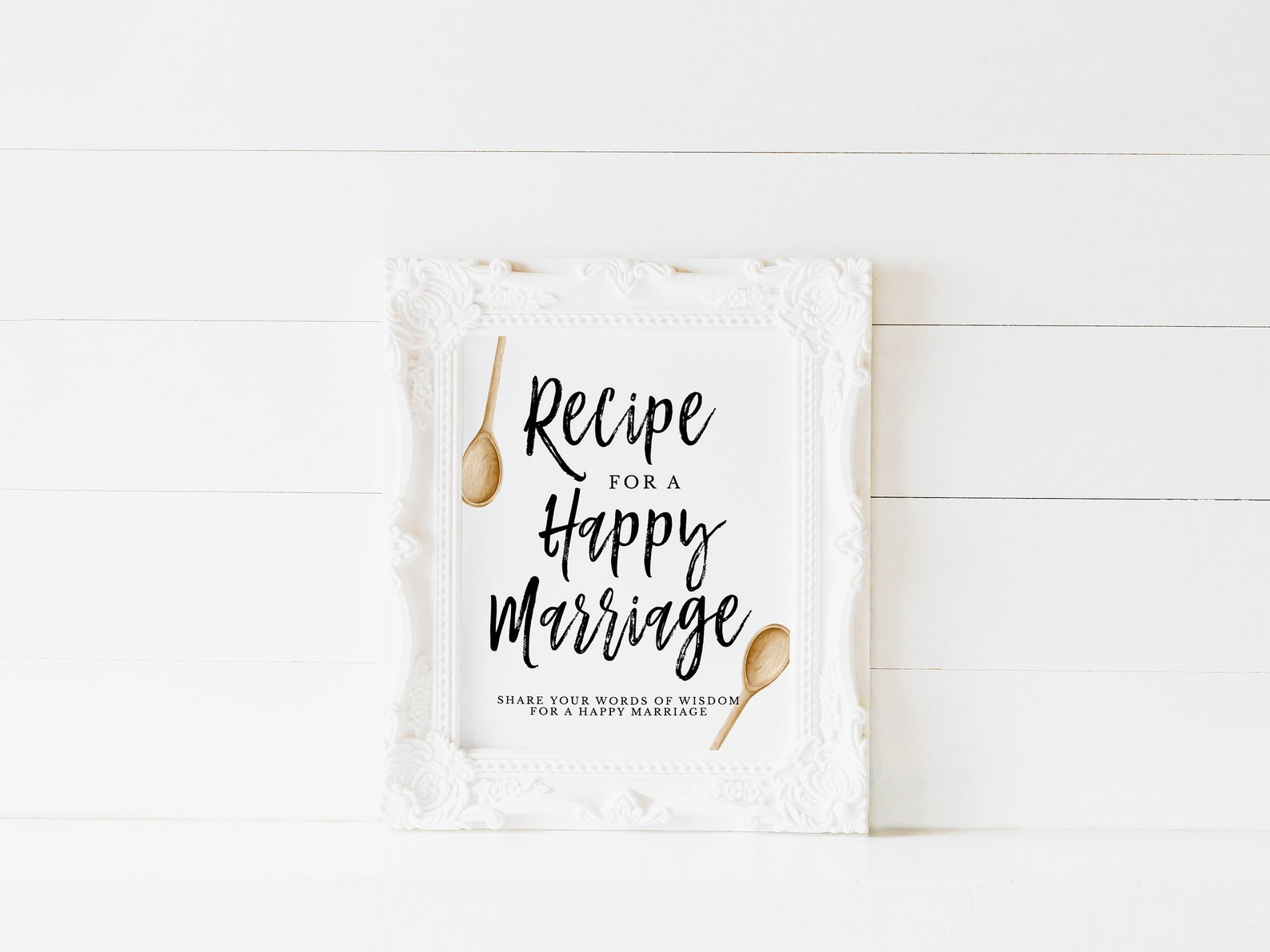 Recipe for a Happy Marriage Sign Printable Template Bridal | Etsy