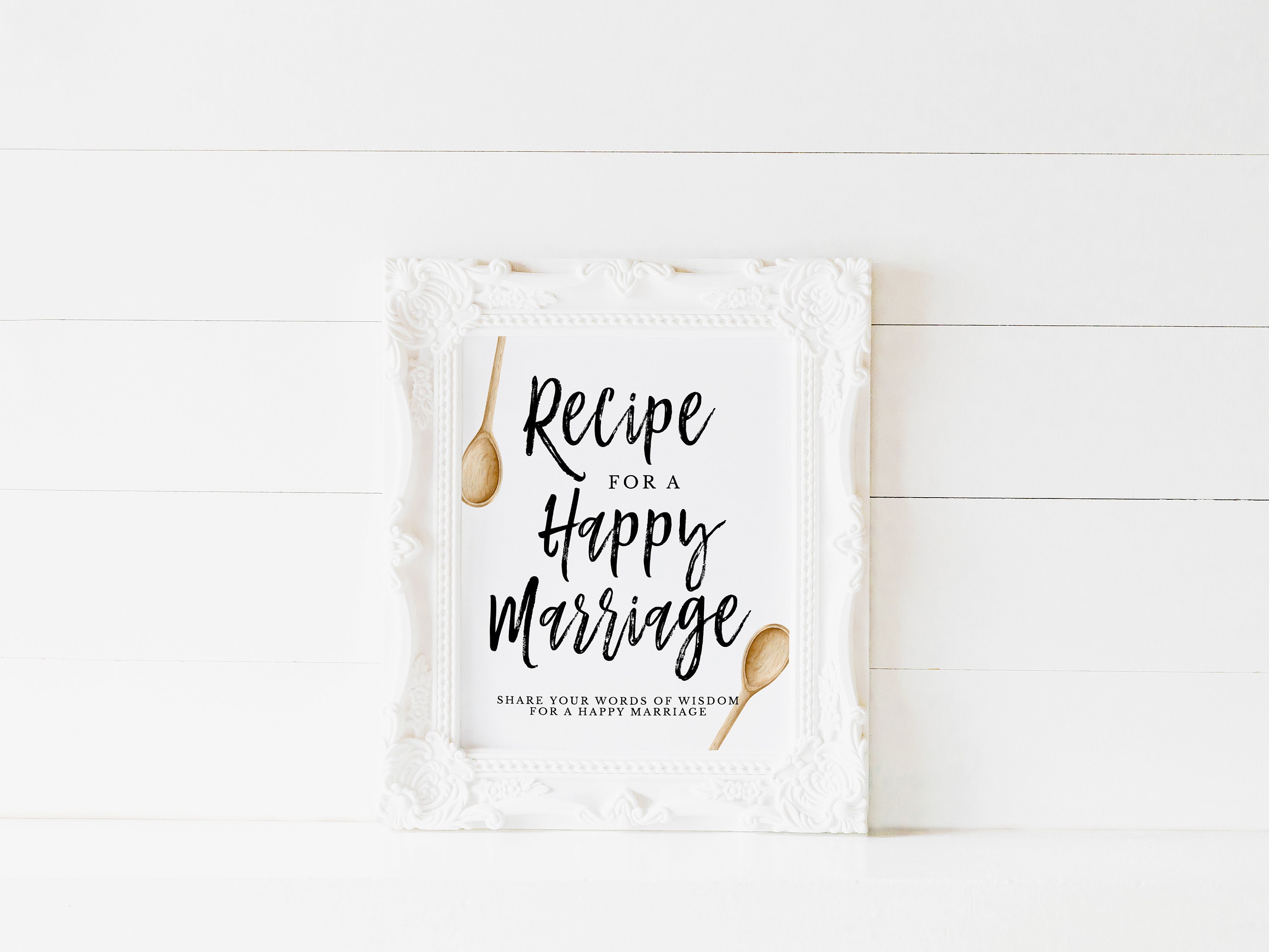 Recipe for a Happy Marriage Sign Printable Template Bridal - Etsy