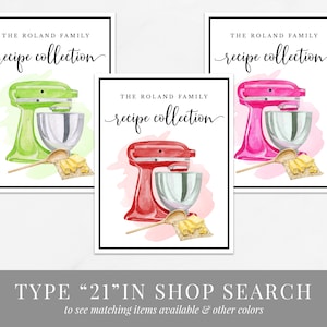 Red Mixer Recipe Book Printable, DIY Recipe Template Download ...