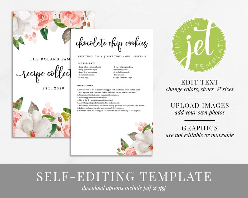 Mini Half Size Recipe Book Template Printable Mini Recipe | Etsy