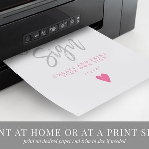 Printable Custom Sign Template, Minimalist Pink and Grey Custom Sign ...