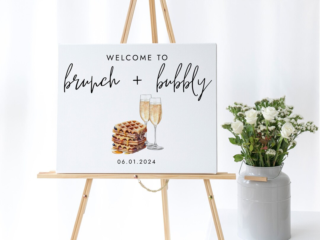Printable Brunch and Bubbly Welcome Sign Download, Bridal Shower ...