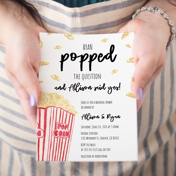 Popcorn Invitation - Etsy