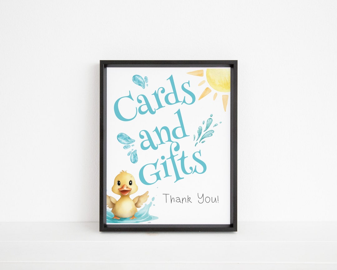 Splish Splash Duck Baby Shower Cards and Gifts Sign Template, Baby Duck ...