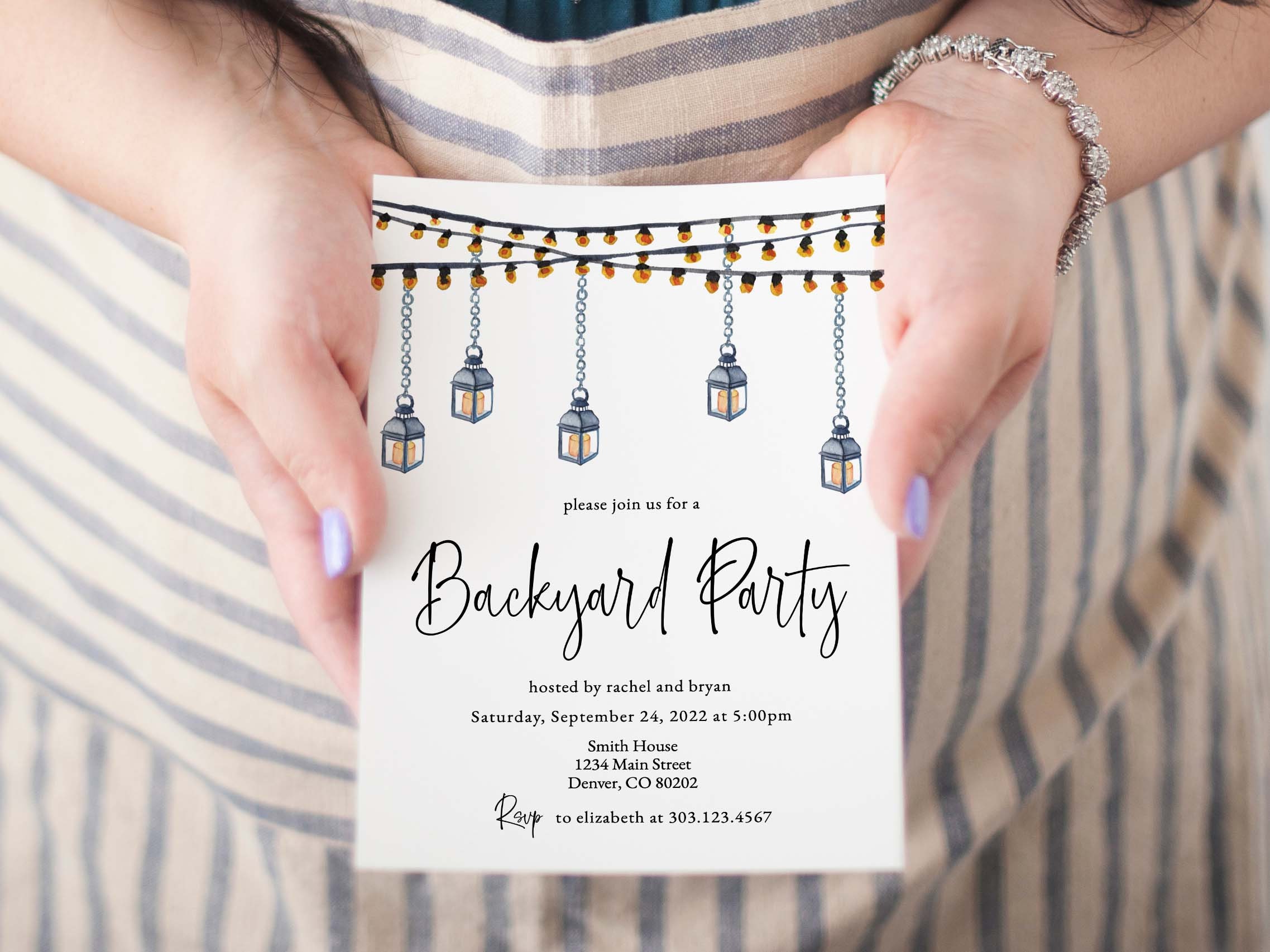 Backyard Party Housewarming Invitation Template Backyard - Etsy