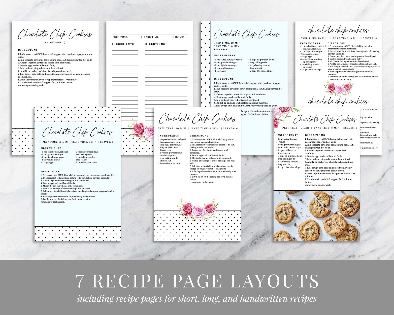 Vintage Style Mini Recipe Cookbook Template, Printable Kitchen Recipe ...