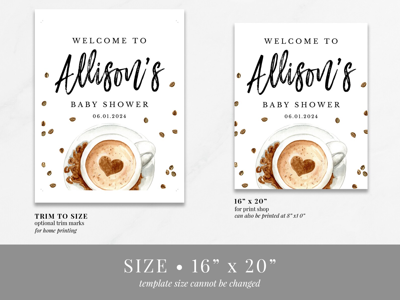 A Baby is Brewing Coffee Baby Shower Welcome Sign Template - Etsy