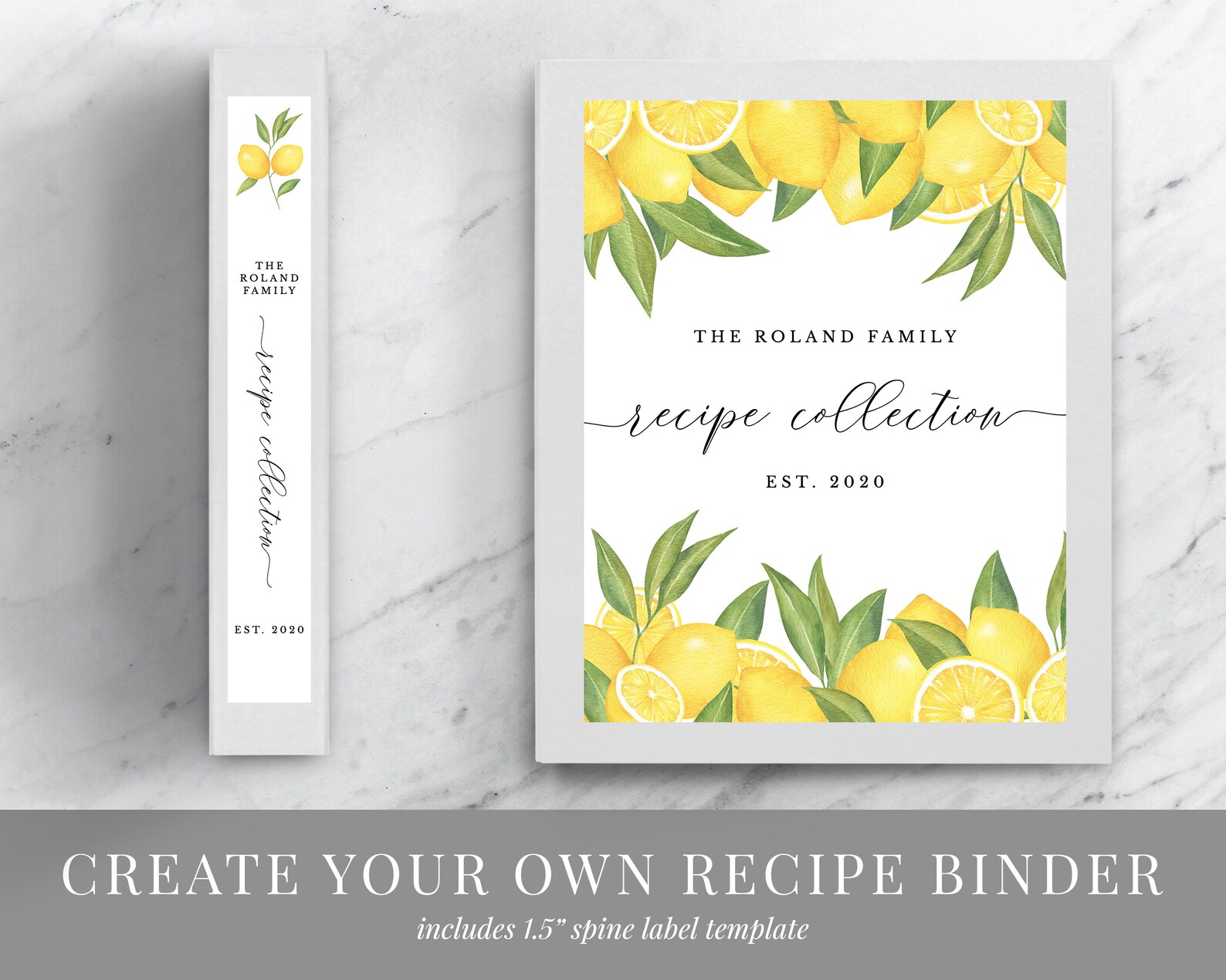 Lemons Recipe Book Template Printable Recipe Template - Etsy