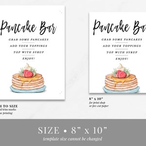 Bridal Shower Pancake Bar Station Sign Template Download, Printable ...