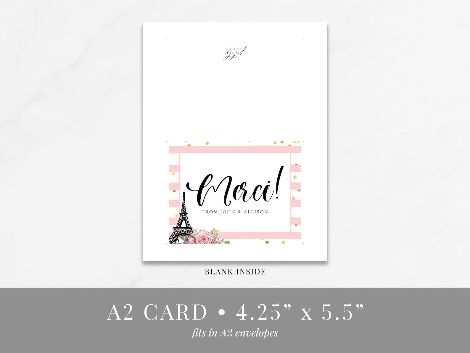 Printable Merci Thank You Note Paris Bridal Shower Thank You - Etsy
