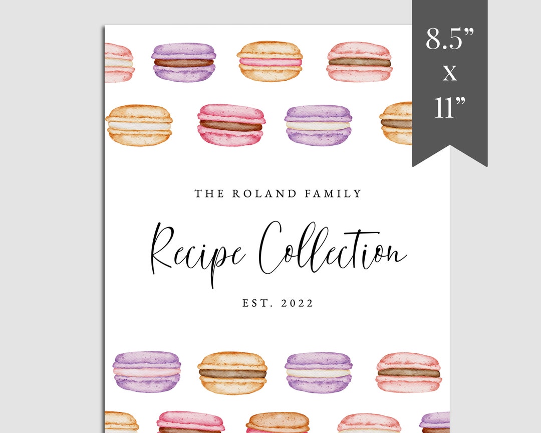 French Macaron Recipe Book Template, Printable Recipe Binder Template ...